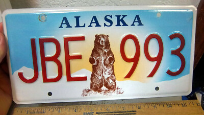 Alaska License Plate reissue Kodiak bear style plate, 2015 issue, JBE ...
