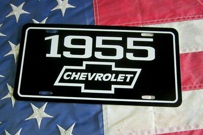 Black 1955 Chevy license plate car tag 55 Chevrolet Bel Air Nomad 210 ...