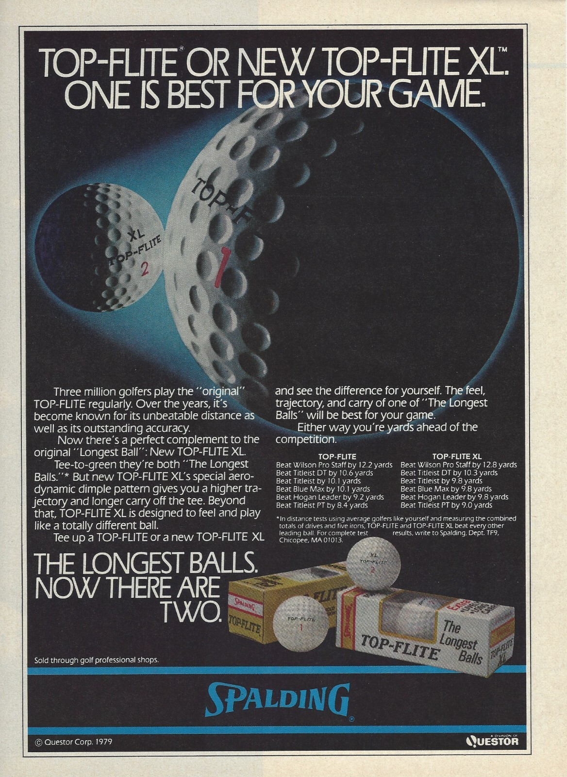 1979 Spalding Top-Flite XL Golf Ball vintage print ad 70's ...