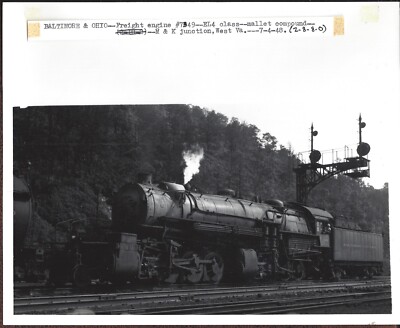 Vintage Photo Steam Engine Baltimore Ohio Railroad 7349-EL4 Mallet ...