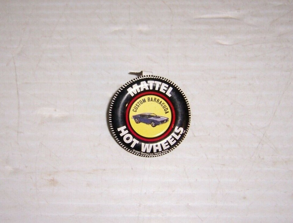 Vintage 1967 Mattel Hot Wheels Custom Barracuda Metal Tab Pin Button ...