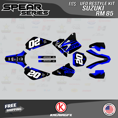 Graphics Kit for Suzuki RM85 (2001-2021) UFO RESTYLE SPEAR-Blue | eBay