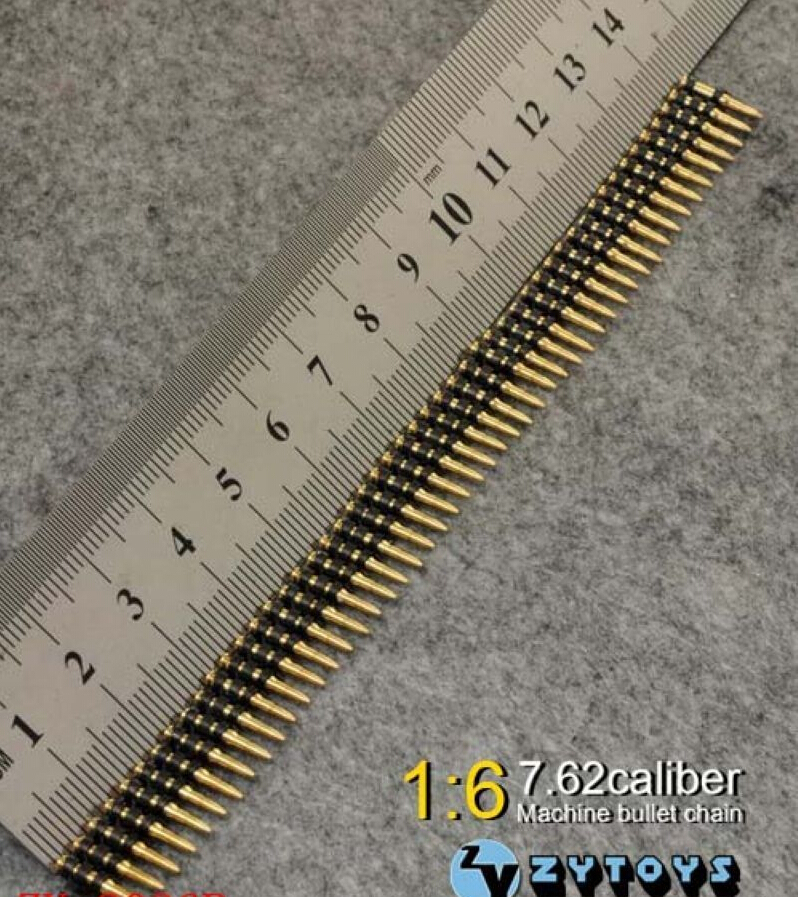 1/6 scale 7.62 caliber(50PCS) metal machine bullet chain For 12" figure ...