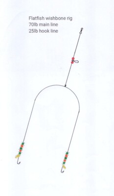 4 X Two hook flatfish wishbone rig in size No 2 Aberdeen. | eBay UK