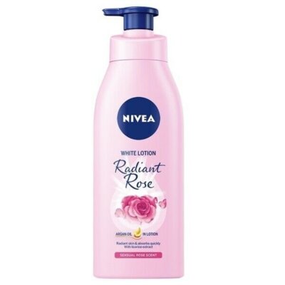 NIVEA WHITE LOTION RADIANT ROSE Sensual Rose Scent 350ml 妮維雅 粉嫩嫩潤白水凝乳 ...
