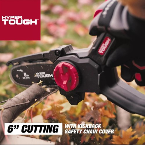 Hyper Tough 20-Volt 6-inch Mini Chainsaw w/Battery & Charger HT13-401 ...