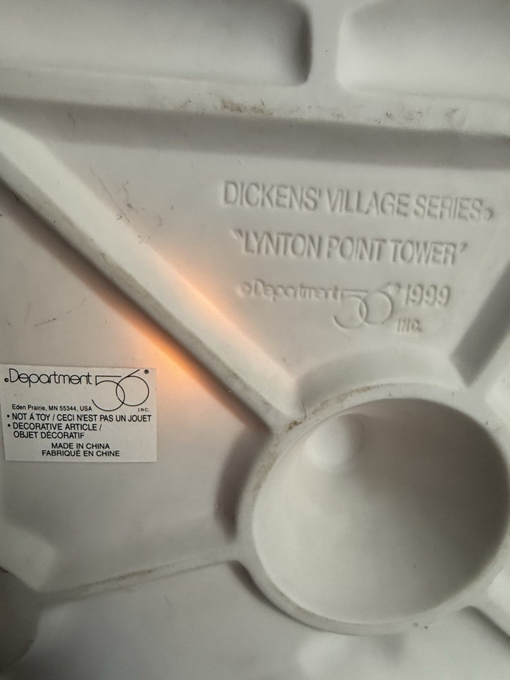Vintage 1999 Dept 56 Dickens Village Series Lynton Point Tower Lights ...