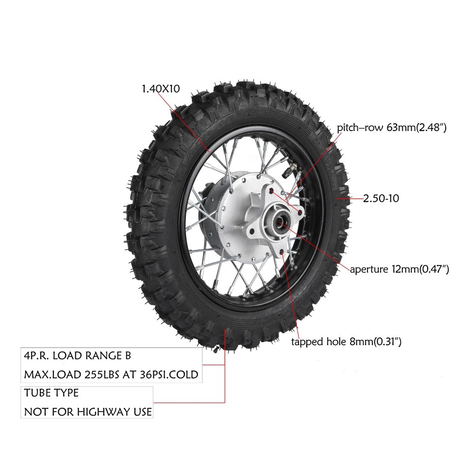 Plastics Kit Seat+ 2.50-10 Wheel for XR CRF50 PIT Bike SSR 50cc 110cc ...