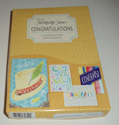 BOX 12 Christian CONGRATULATIONS Greeting Cards With Bible Scripture ...