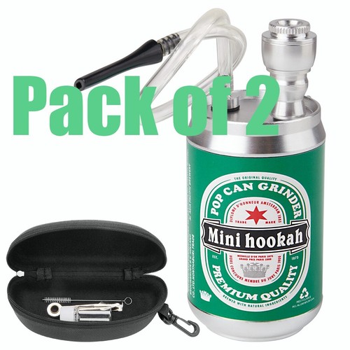 ( Pack of 2 ) Metal Mini Water Pipe Smoking Tobacco Small Bong with ...