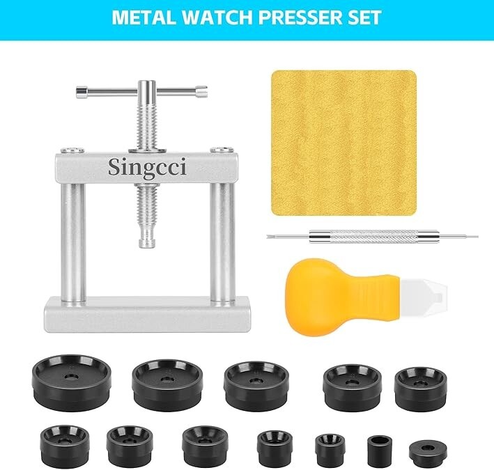 Watch Press Tool Watch Press Set Back Case Closer w 12 Molds Watch ...
