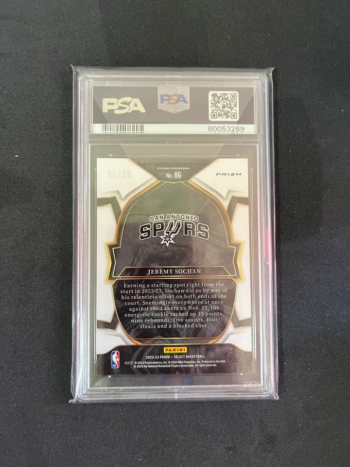 Jeremy Sochan LOW POP 2022 Select NBA Light Blue Disco Prizm RC /99 ...