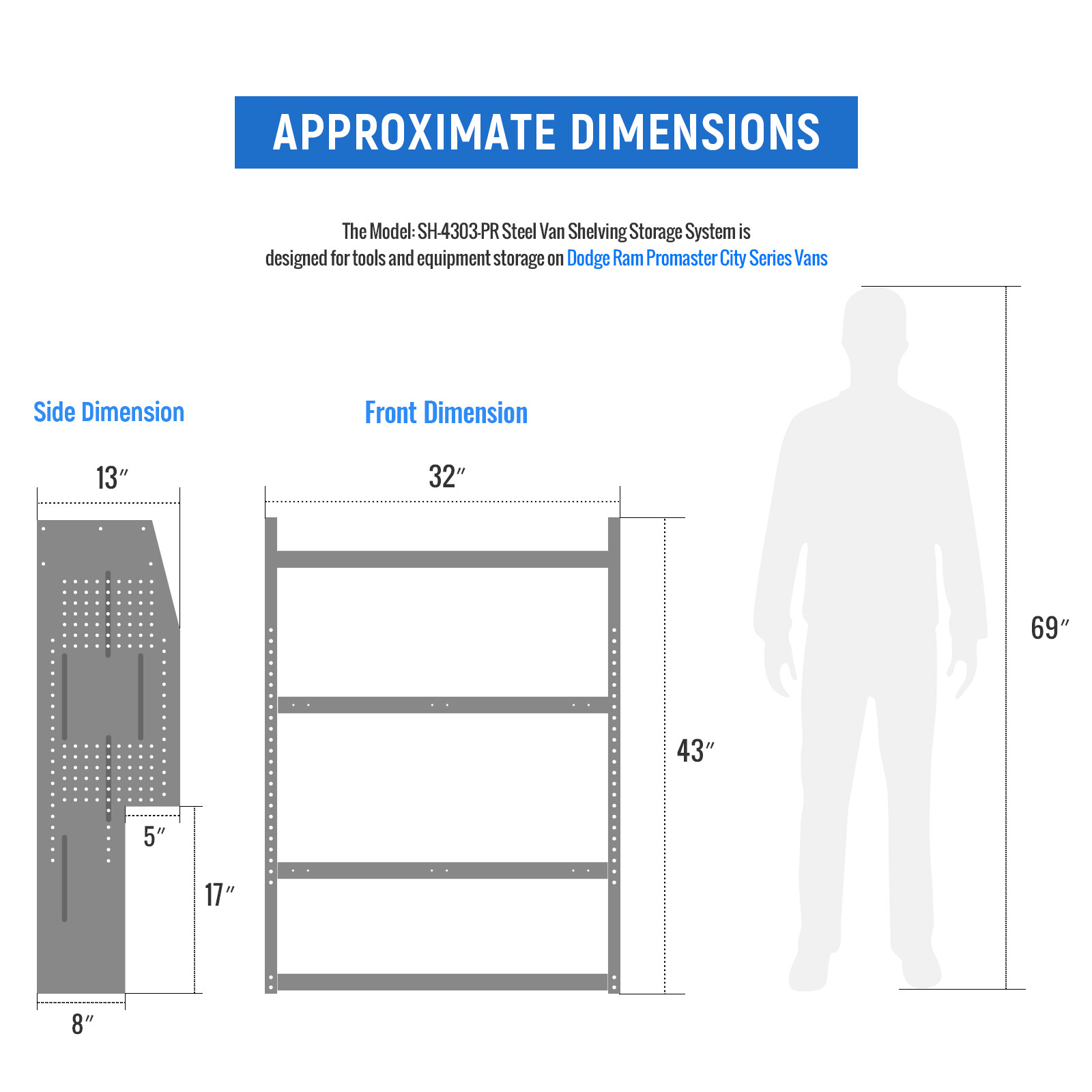 Steel Van Shelving Storage System Specific Fits for Promaster City ...