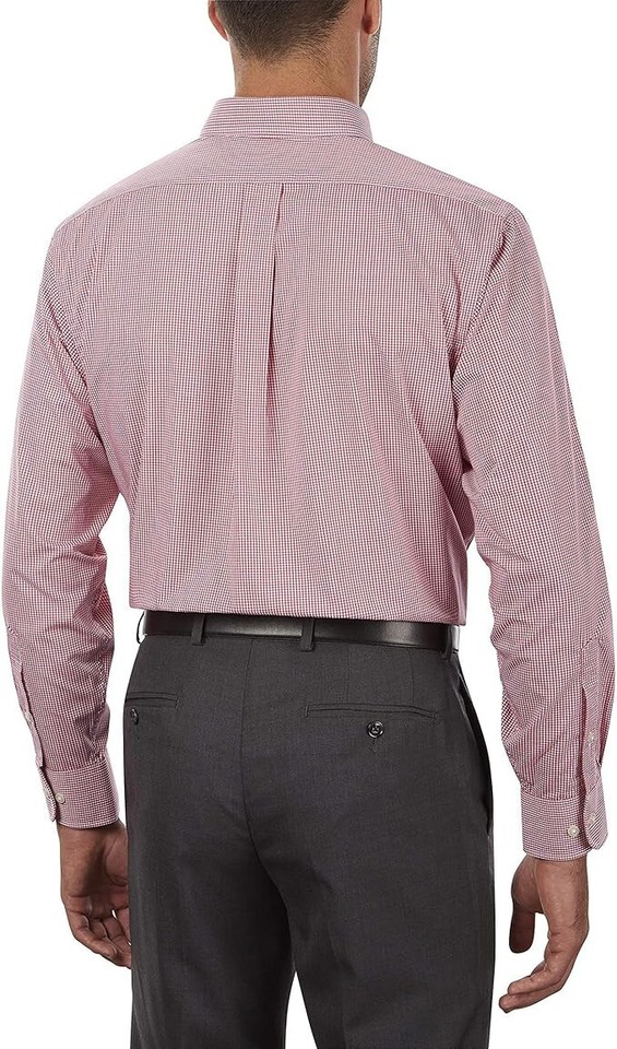 Van Heusen Men's Regular Fit Stain Shield Stretch Plaid Dress Shirt ...