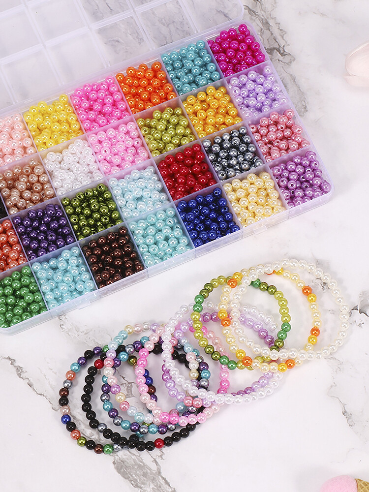 1960Pcs Bracelet Beads Kit with Storage Box 28 Colors Beads Making Kit ...