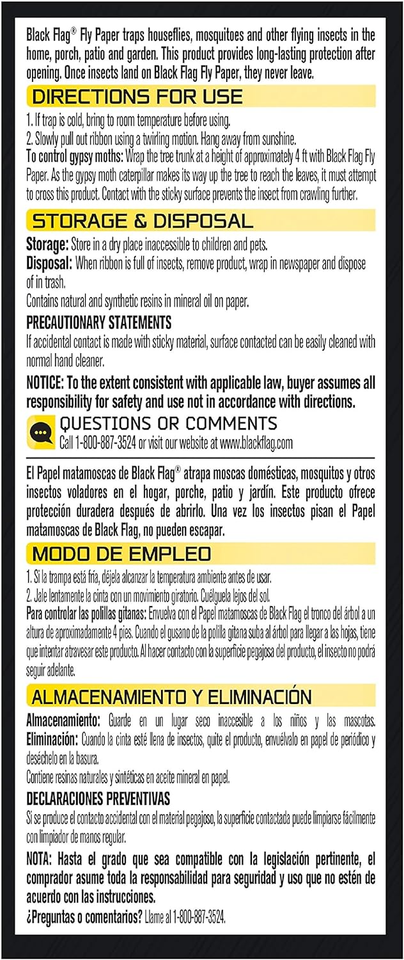 Black Flag Fly Paper, Insect Trap, Catches All Flying Insects 4 Traps ⭐ ...