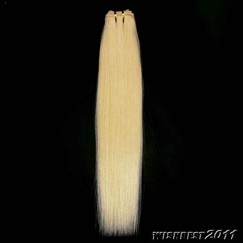 Full Head Double Weft Sew in Weft Hair Extensions Weave Real Human Hair ...