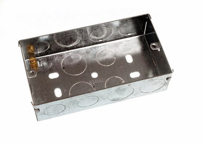 NEW 3 X Flush Metal Back Pattress Box 2 Gang Double 35mm - Onestopdiy ...