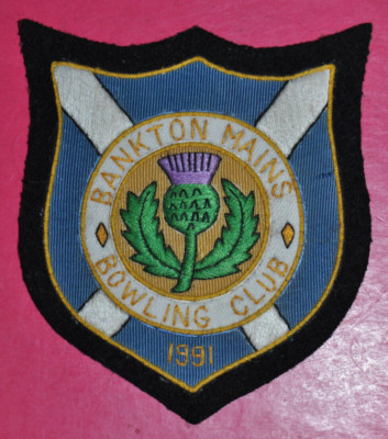 Bankton Mains Bowling Club thread and bullion wire blazer badge bowls ...