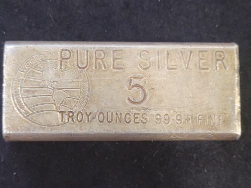 Rare World Mint Corp 5 oz .999 Fine Silver Bar - Vintage Bullion | eBay