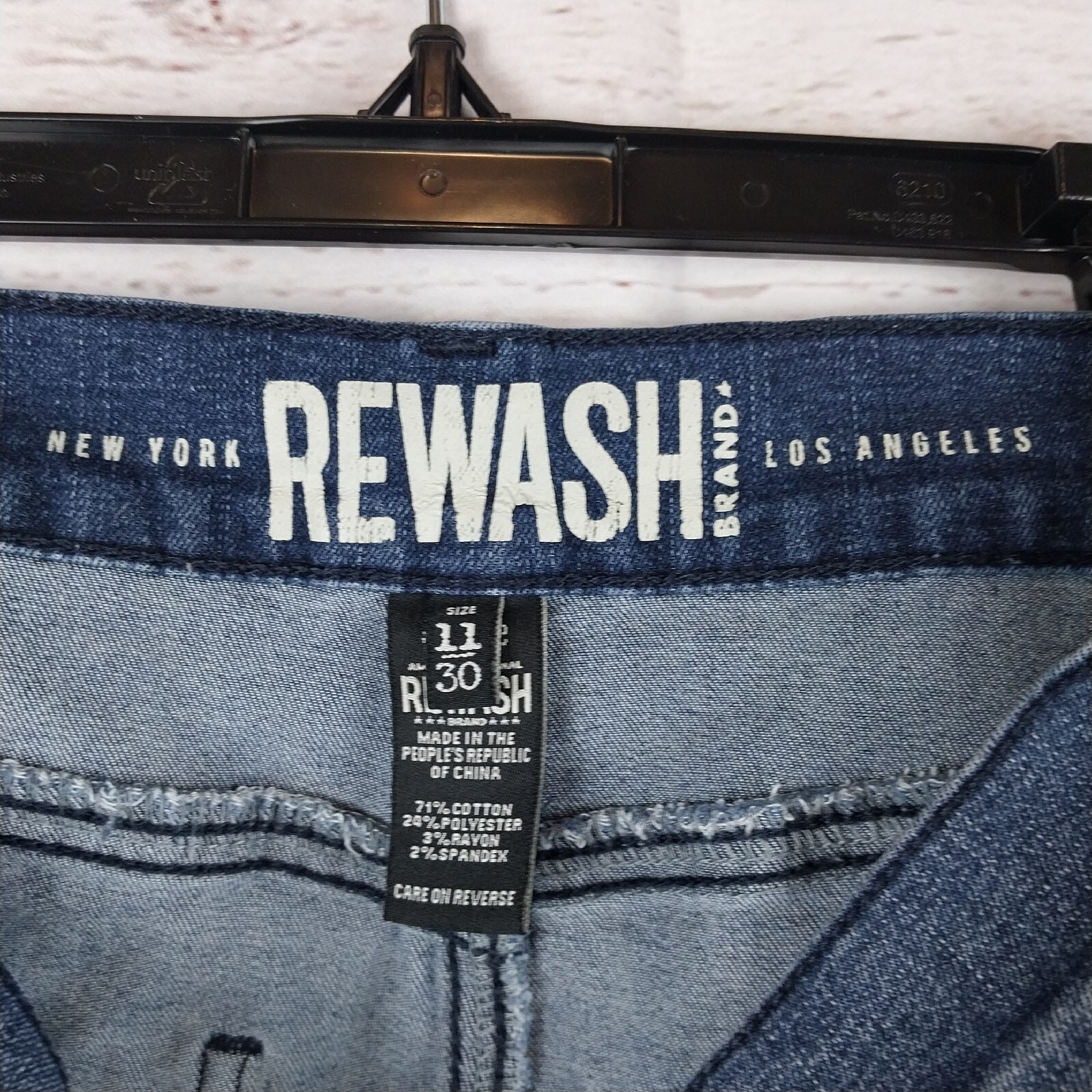 Rewash High Rise Button Fly Denim Shorts Distressed Raw Hem Women's ...