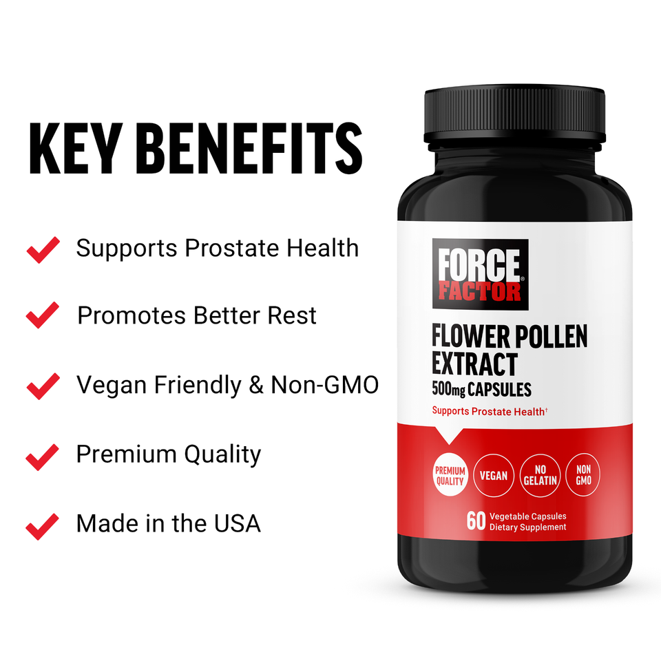 Force Factor Flower Pollen 500mg Prostate Support Supplement for Men’s ...