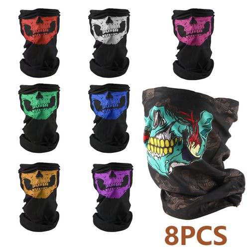 8X Motorcycle Face Masks Skull Mask Half Face for Outside Riding ...