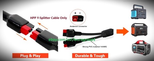 16.5" High Power Port Solar Panel Y-Splitter Cable Boulder Blueti ...