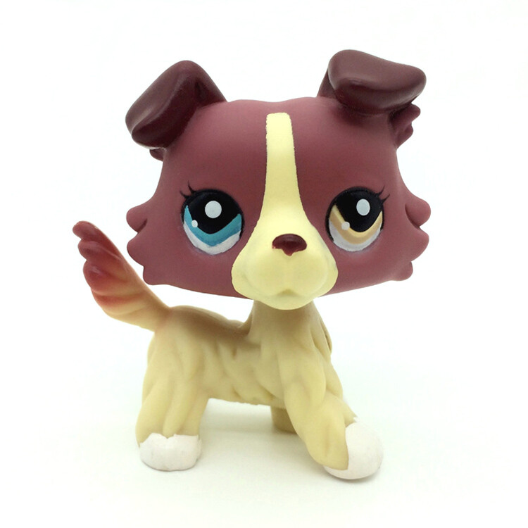 #1262 Littlest Pet Shop LPS Plum Cream Collie Dog Different Color Eyes ...