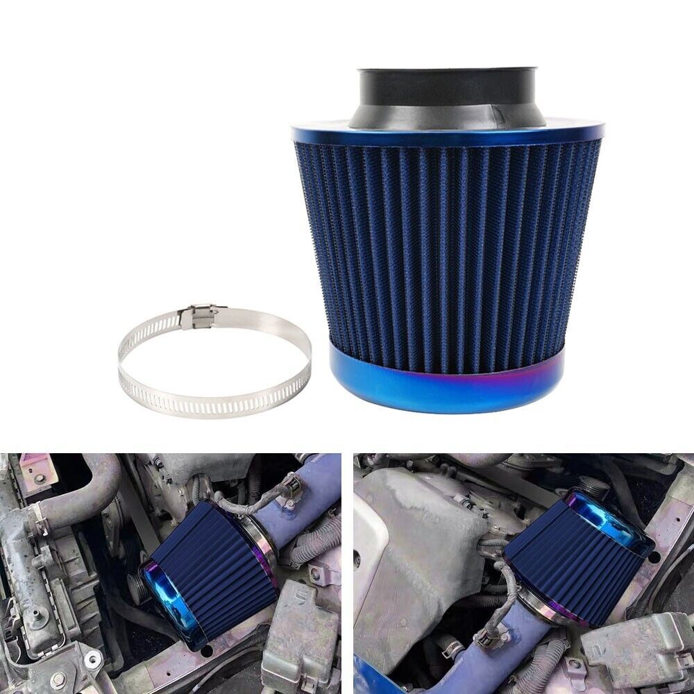 3"76mm Inlet Cold Air Intake Cone Replacement Washable Clamp-On Dry Air ...