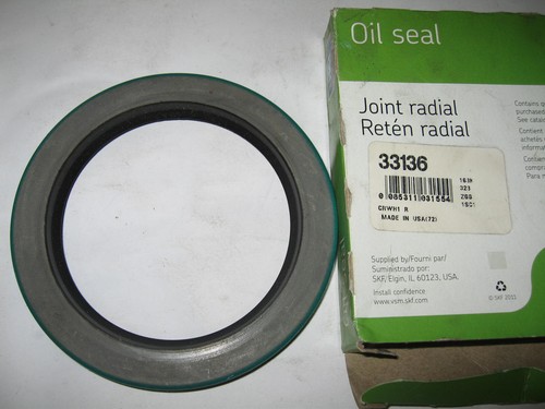 SKF 33136 Single Lip Oil Seal, 3.313" Shaft, 4.500" OD, 0.438" W, CRWH1 ...