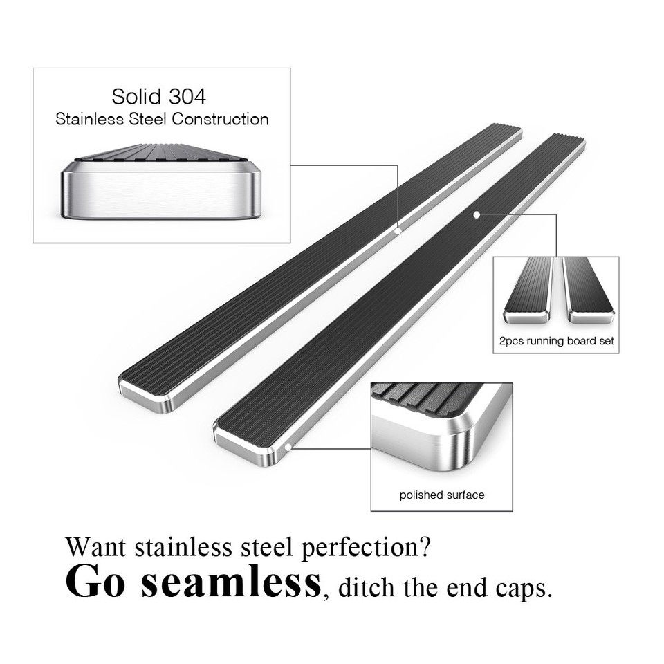 APS Running Board Side Step 6in Silver Fit Ford F150 F250 LD Regular ...