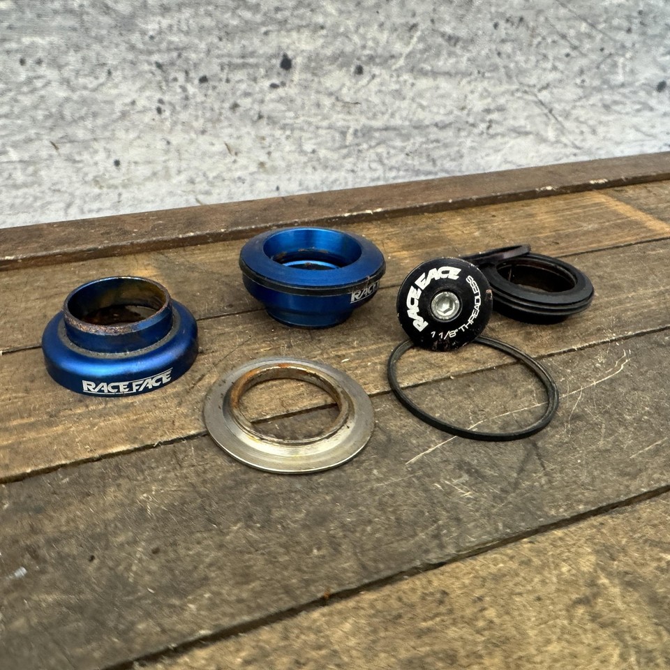 Vintage Race Face 1 1/8 Threadless Headset Blue 34mm 90s MTB Mountain ...