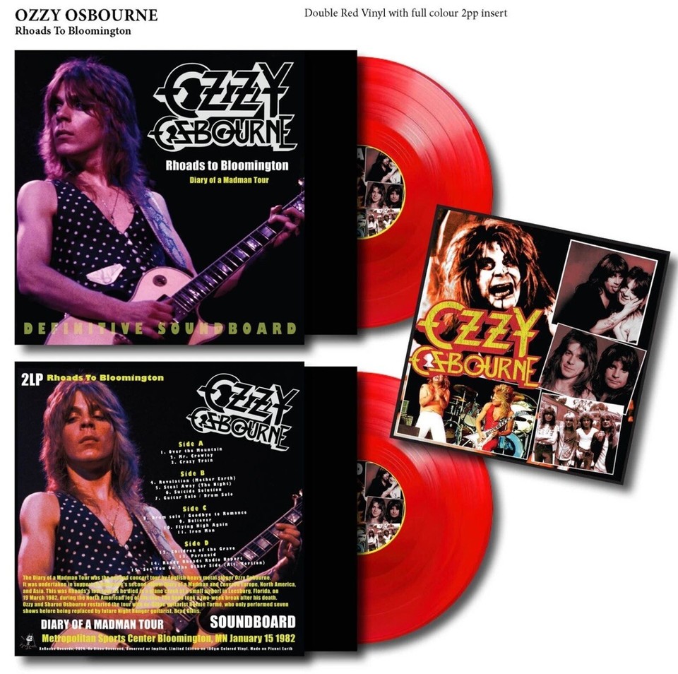 Ozzy Osbourne RHOADS TO BLOOMINGTON - RANDY RHOADS 2 LP Colored Vinyl ...
