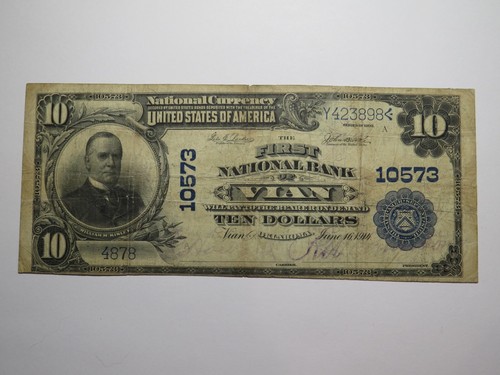 $10 1902 Vian Oklahoma OK National Currency Bank Note Bill Charter ...
