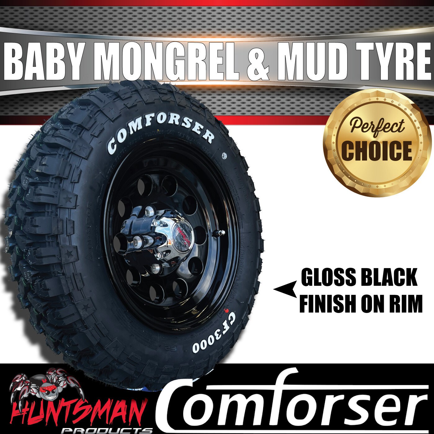 13x5 Ford Stud Mongrel Trailer Alloy Rim & 165/80R13 LT Comforser Mud ...