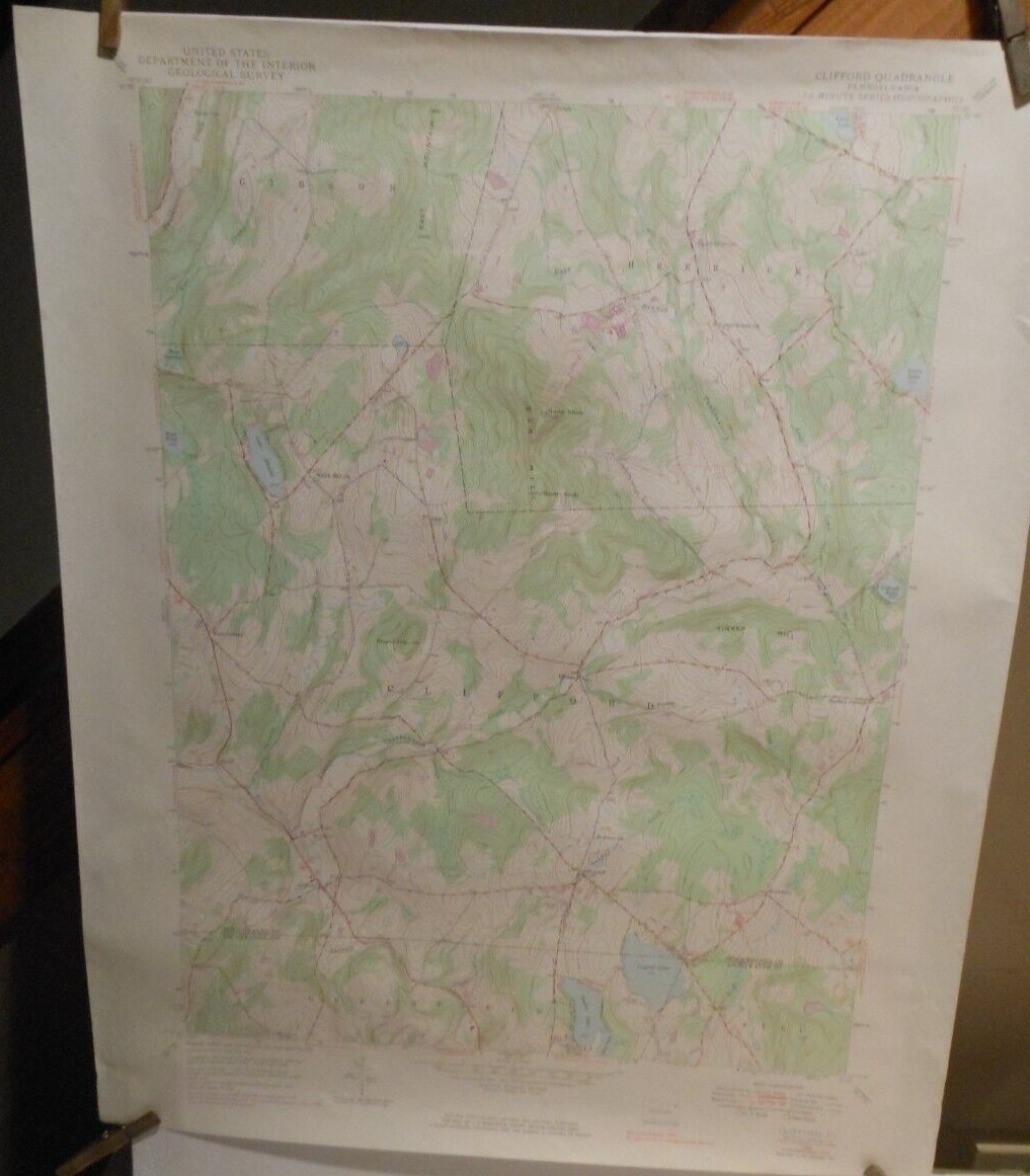 VTG PA . TOPOGRAPHIC GEOLOGICAL SURVEY CLIFFORD QUADRANGLE MAP | eBay