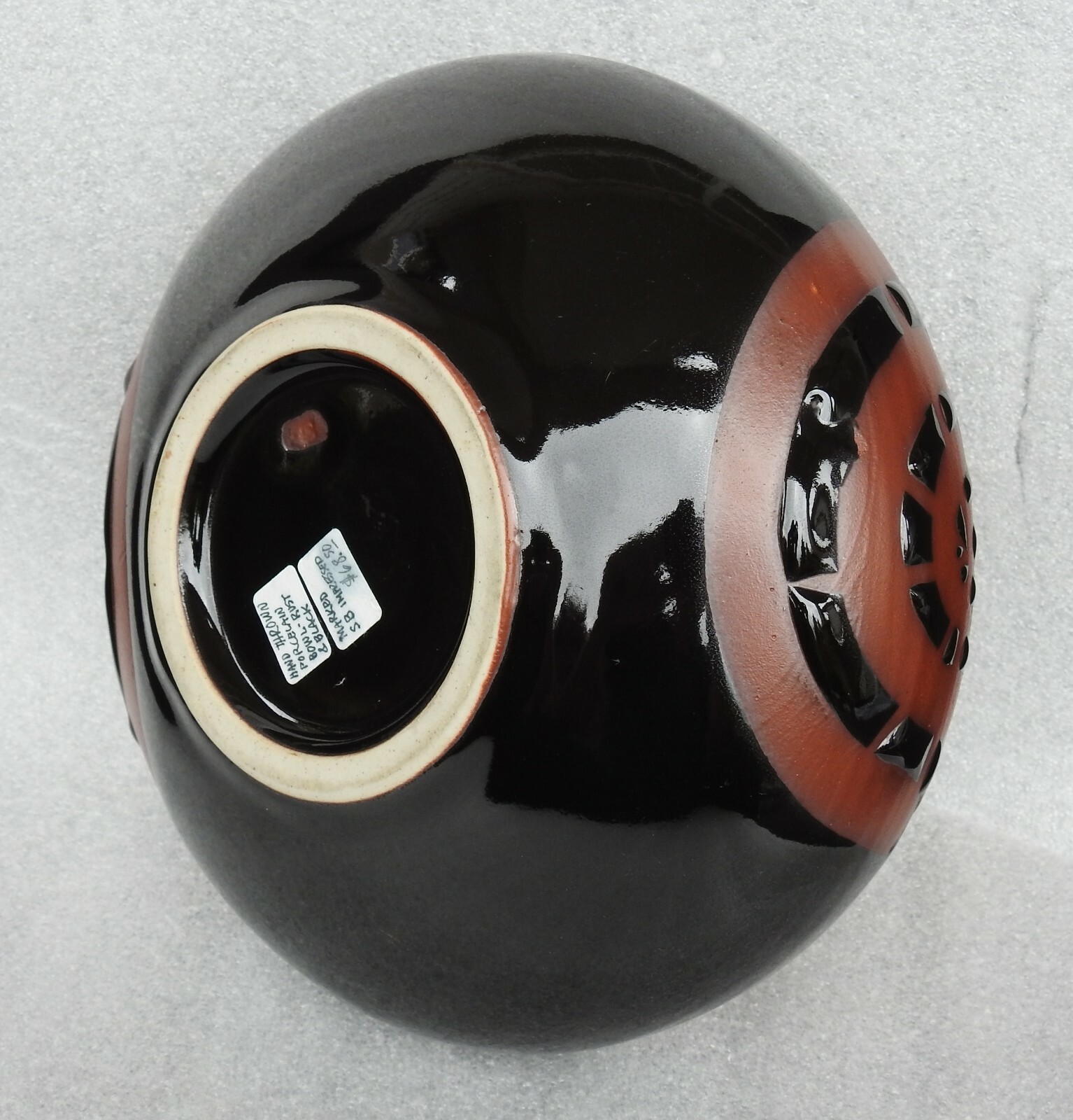 Studio Art Pottery Hand Thrown Black and Rust Bowl Stoneware Signed ...