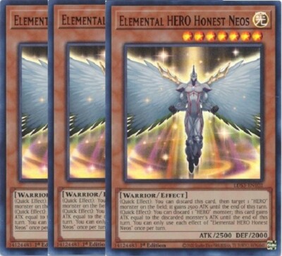 Yugioh Elemental HERO Honest Neos x 3 1st Ultra Rare Blue - NM - Free ...