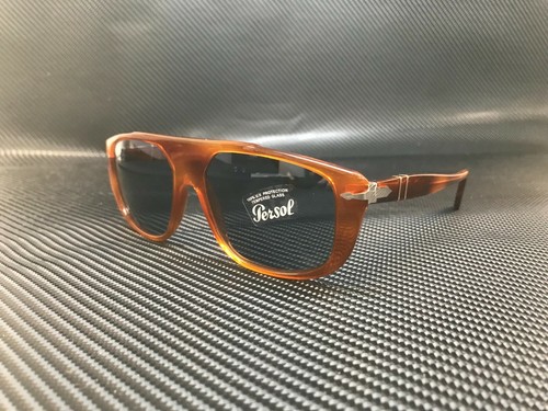 PERSOL PO3261S 96 56 Terra Di Siena Brown Rectangle Square Men's 54 mm ...