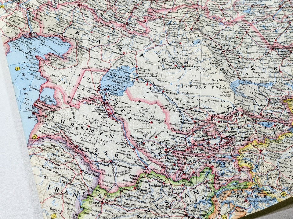 National Geographic Magazine Supplement Map March 1967 Eastern Soviet Union | eBay