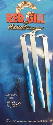 RED GILL RASCAL - WHITE/BLUE HEAD 115mm ( 4.5”) - 3 per pack - SEA ...