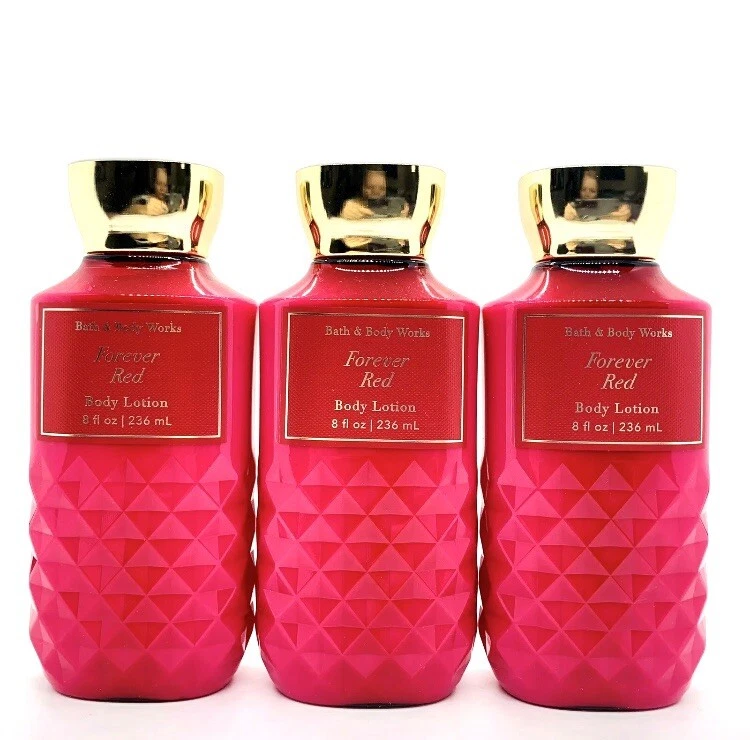 3 Bath & Body Works Forever Red Body Lotions ~ 8 oz Each ~ Brand New ...
