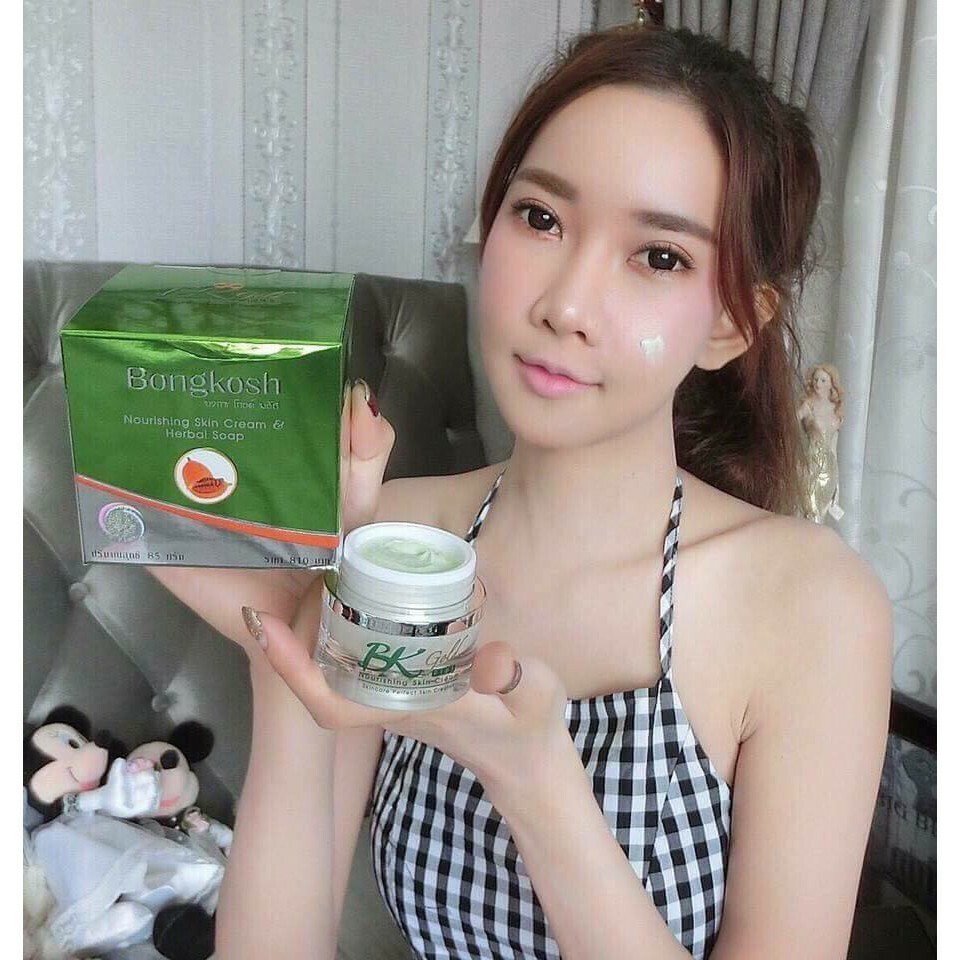 SET BO BK Bongkosh Herbal Gold Plus Skin Cream 30g Soap Acne Clear 50g ...