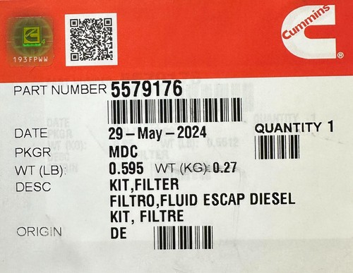 5579176 Genuine Cummins DEF Filter Kit OEM - New | eBay