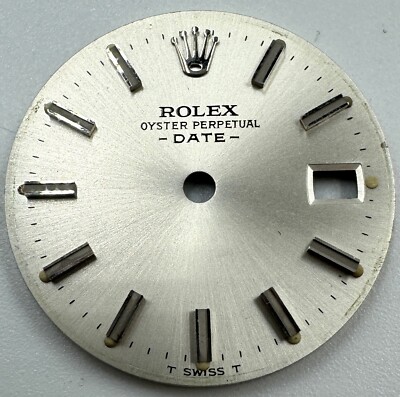 Authentic 26mm Rolex Oyster Perpetual Date Silver Dial Stick | eBay