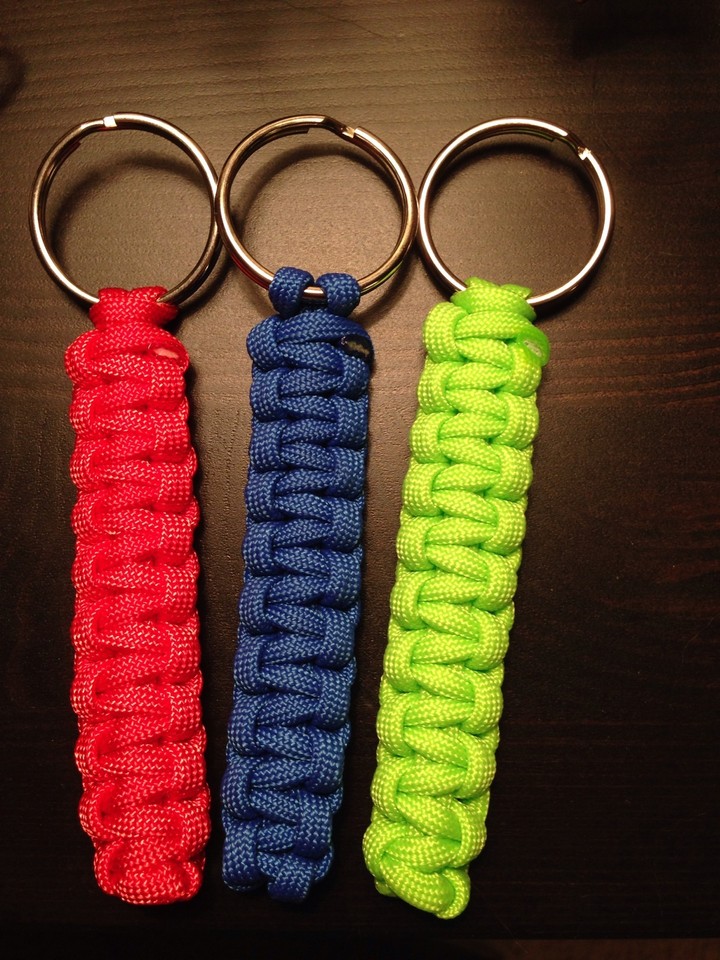 ONE (1) Paracord Keychain KEY FOB 550 Cord USA Custom Colors ...