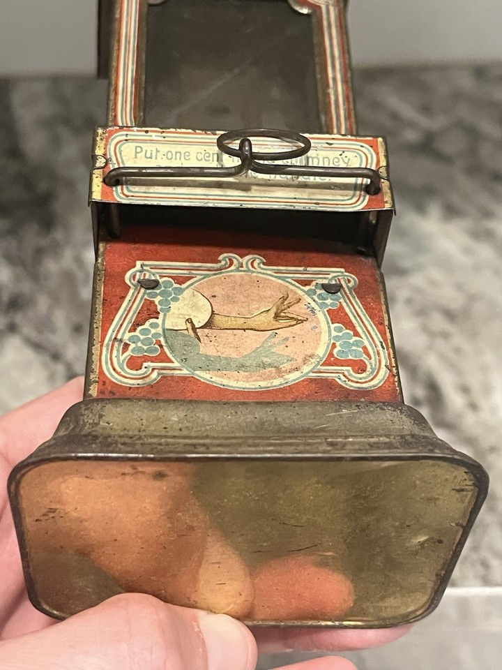 ANTIQUE TIN "HAND SHADOWS" MECHANICAL BANK - BY STOLLWERCK Chocolate ...