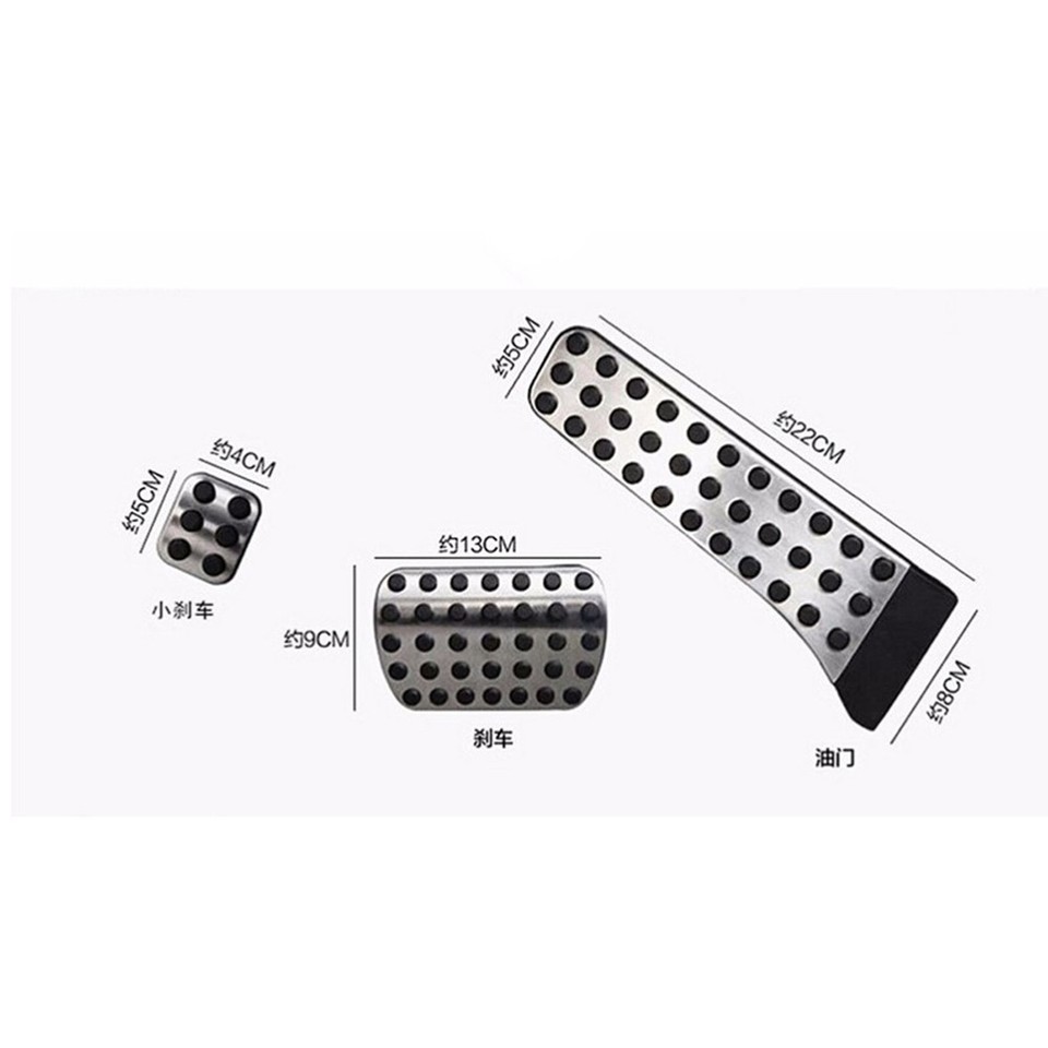 3 Pcs Universal Gas and Brake Pedal Set for Car Vehicle Treadle ...