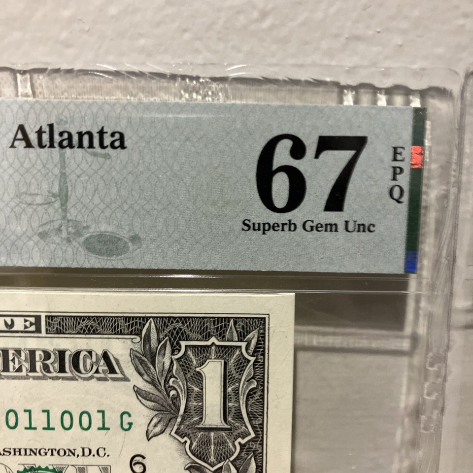 2003A $1 FRN PMG 67EPQ - Binary-Radar-Repeater-Rotator Serial Number ...